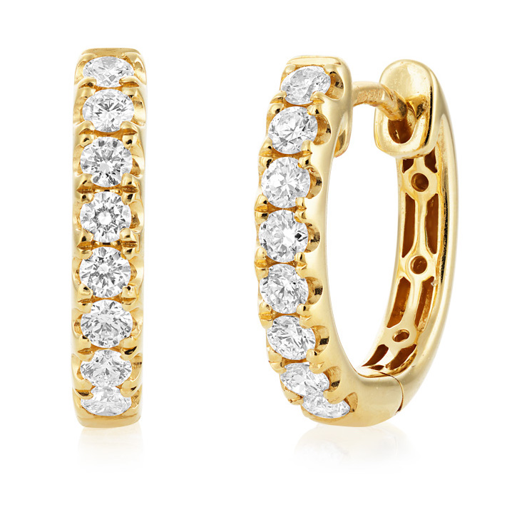 Diamond Huggies in 18ct Gold 0.45cts Bradley s Jewellers York